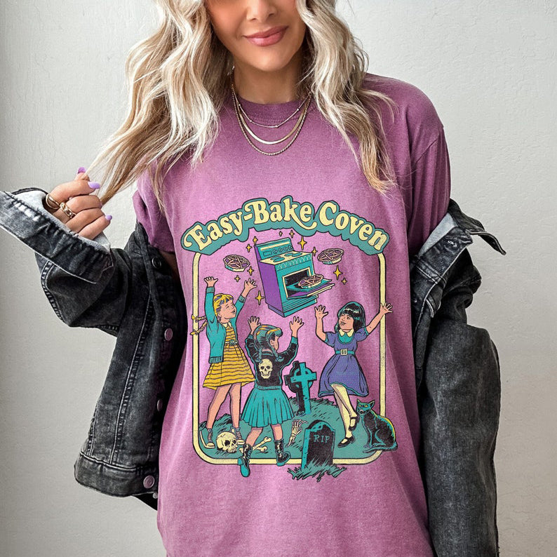 Easy Bake Coven 90er Horrorfilm-Fan Übergroßes Vintage-T-Shirt Hallowe ...